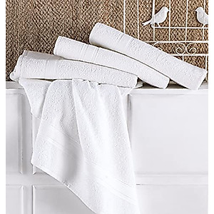 White Bath Towels 27" x 54" Quick-Dry High Absorbent 100% Turkish Cotton Towel for Bathroom, Guests, Pool, Gym, Camp, Travel, College Dorm (White, 4 Pack Bath Towel)
