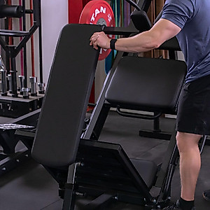 Titan Fitness Plate-Loaded Linear Leg Press and Hack Squat Machine, Rated 875 LB Sled Carriage, Lower Body Specialty Machine