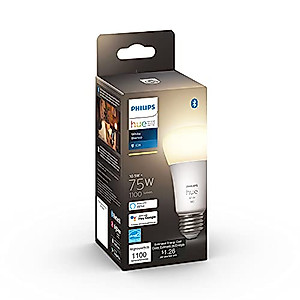 Philips Hue White and Color Ambiance 2-Pack A19 LED Smart Bulb & White A19 Medium Lumen Smart Bulb, 1100 Lumens, Bluetooth & Zigbee Compatible (Hue Hub Optional), 1 Bulb