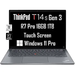 Lenovo ThinkPad T14s Gen 3 14" FHD+ Touchscreen (AMD Ryzen 7 Pro 6850U , 16GB RAM, 1TB SSD, (8-Core Beat i7-1185G7)) Business Laptop, Backlit KB, Fingerprint, FHD Webcam, 3-Yr WRT, Win 11 Pro