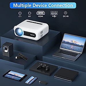 5G WiFi Mini Home Projector, Toperson 7000LM 1080P Supported 200" Home Movie Theater Video Projector for iPhone Android Smartphone/TV Stick/HDMI/USB/XBox/PS4/Laptop/Tablet/PC