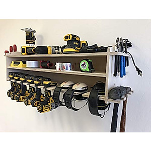 Steve's Rack Shack | Power Tool Storage Tool Holder Wall Mounted Drill Organizer for Garage and Workshop (10 Space Drill Rack)