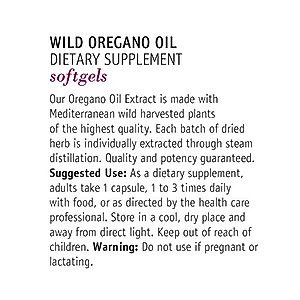 Teliaoils Wild Oregano Oil Softgels Capsules. High Carvacrol and Quality, 60 Softgels