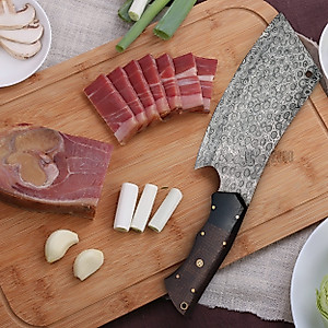 Handmade Damascus Steel 12 Inch Cleaver Chopper Edc Knife - Cleaver With sheath - Mppn-8667