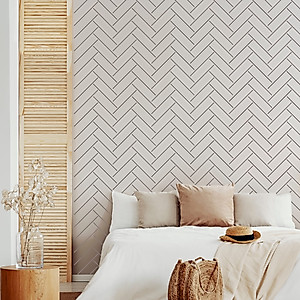 SHYJSHYJ 6 Pack 14'' Modern Herringbone Geometric Brick Hexagon Boho Lines Wall Stencils for Painting Large Pattern on Wall, Reusable Decorative Template for Scandinavian Painting Wall Décor