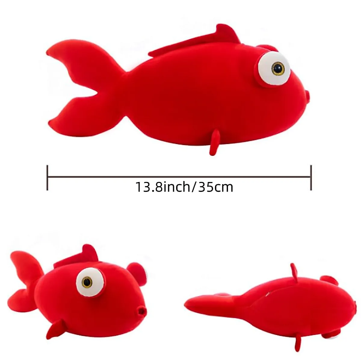 XIZHI Goldfish Plush Doll Soft Fish Stuffed Animal Plush Toy for Girls Boys (13.8"/Red)
