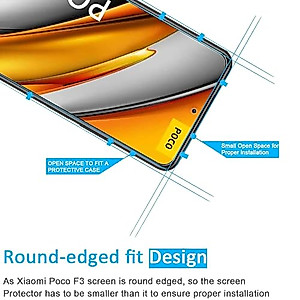 NEW'C 3 Pack Designed for Xiaomi Poco F3, Xiaomi Mi 11i Screen Protector Tempered Glass, Case Friendly Anti Scratch Bubble Free Ultra Resistant