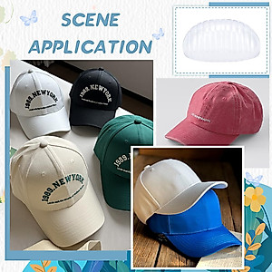 FINGERINSPIRE 24pcs Hat Support Pad Holder Clear Plastic Cap Insert Shaper Baseball Hat Support Holder Caps Inner Support Protector Half Hat Stay Hat Shaper for Baseball Cap Golf Hat Storage Supplies
