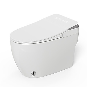 SUPERFLO Smart Toilet with Bidet Built In, One Piece Bidet Toilet with Remote Control | Smart Toilets For Bathrooms with Auto Flush/Heated Seat/Warm Water/Air Drying/Led Night Light