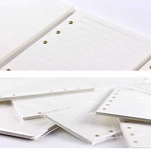 A6 Refill Paper, 6 Ring Loose Leaf Lined Paper, 90 Pages A6 6-Hole Planner Binder inserts with Binder Dividers for A6 Binder Budget Planner Journals Notebook Painting Personal Organiser-Line Pages