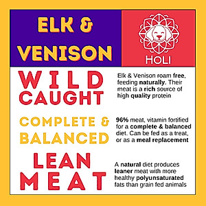 HOLI Elk & Venison Freeze Dried Dog Treats - All Natural and Wild Caught | Vitamin and Mineral Fortified | Made in USA - Human Grade - Grain Free - Diabetic Friendly - 3oz
