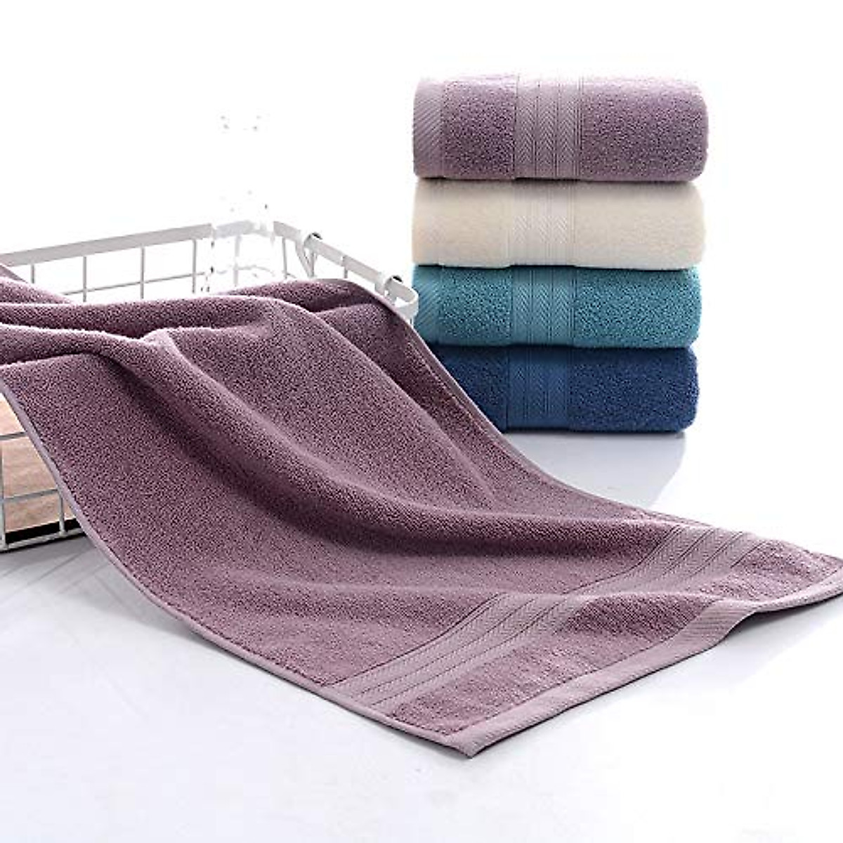 Tian Home Ultra Absorbent & Soft Cotton Hand Towels(4-Pack,14x29inch) for Bath, Hand, Face, Gym and Spa