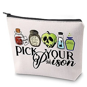 ZJXHPO Halloween Evil Queen Gift Villain Lover Gift Villain Poison Makeup Bag With Zipper Villain Canvas Cosmetic Bag Survival Kit (poison)