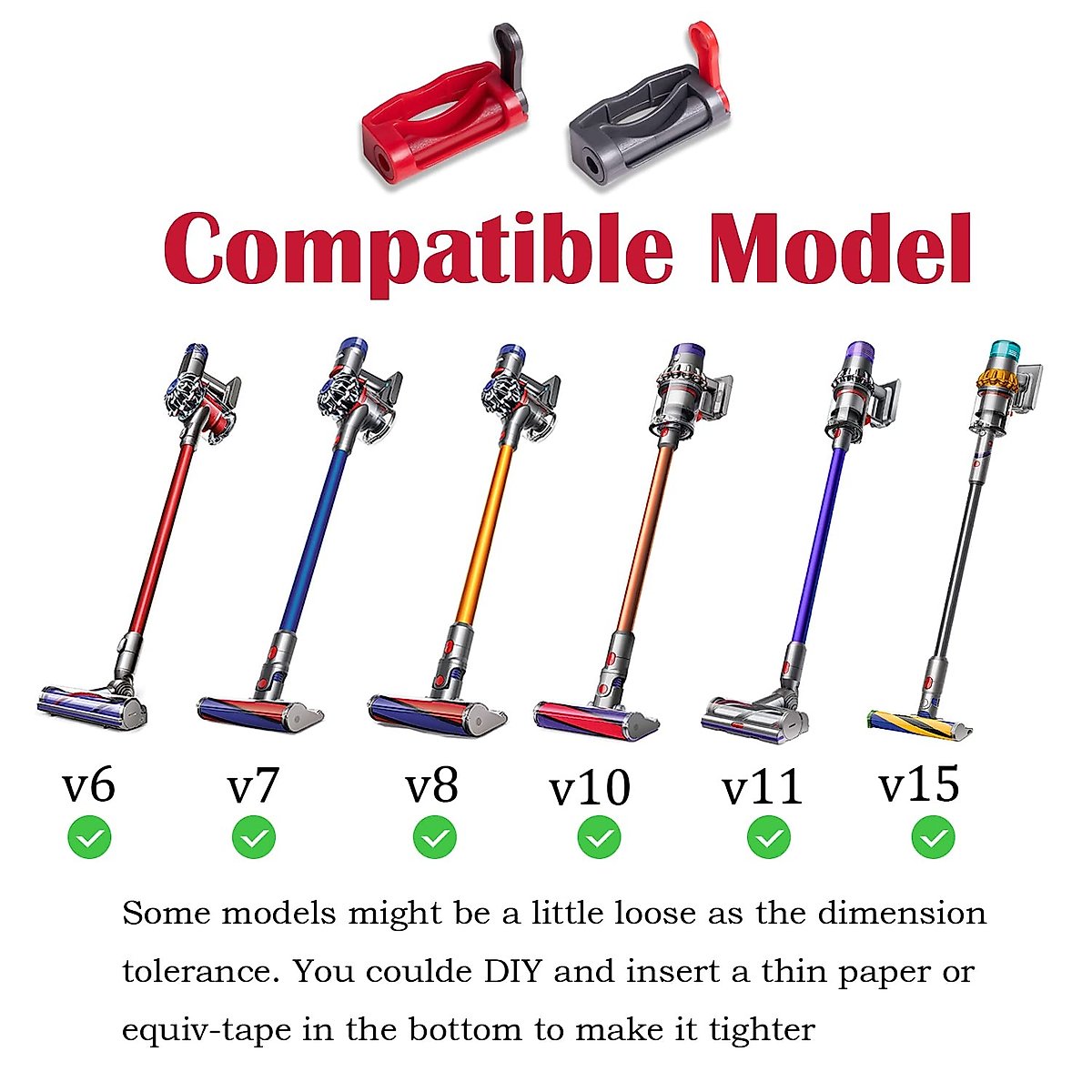 EGNic Trigger Lock Compatible with Dyson V15 V6 V8 V7 V10 V11 Absolute/Animal/Motorhead Vacuum Cleaner, 2 Pack Power Button On/Off Control Clamp, Dyson Power Switch Attachments, Free Your Finger
