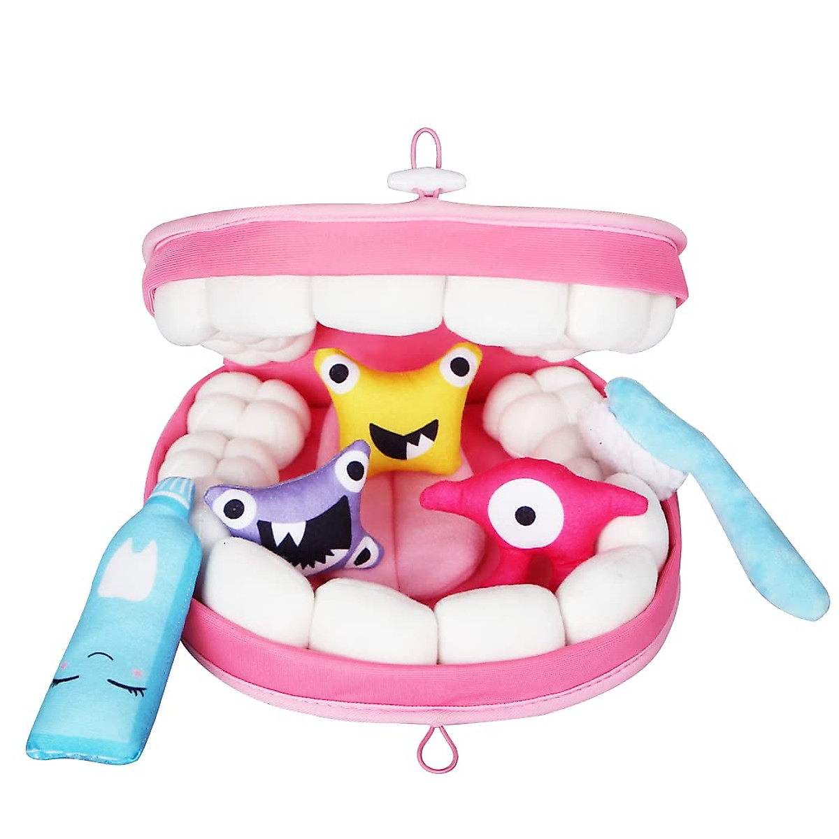 KAKIBLIN Educational Plush Toy, Preschool Educational Plush Toys for Kids, Teaching Kid How to Protect Teeth and Learning What in Their Oral