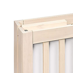 Babyletto Maki Full-Size 2-in-1 Portable Folding Crib with Toddler Bed Conversion Kit in Washed Natural, Greenguard Gold Certified