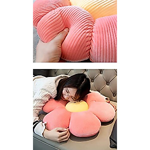 WYIKE Flower-Shaped Cute Pillow, Flower Cushion, Reading Pillow and Leisure and Comfortable Pillow, Car Cushion (Beige/Yellow, 40cm*40cm)