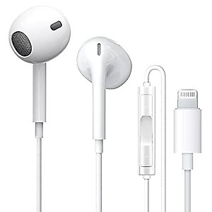 【Apple MFi Certified】 iPhone Lightning Earbuds Headphones Earphone Headset Built-in Microphone & Volume Control Compatible with Apple iPhone 14/13/12/11 Pro Max Xs/XR/X/7/8 Plus iPad Pro