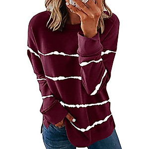 JMMSlmax Women Fall Fashion 2023 Long Sleeve Tunic Tops Sweatshirt Womens Crewneck Sweatshirt Casual Loose Fitting Pullover