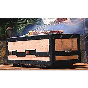 BBQ CHARCOAL KONRO HIBACHI YAKITORI GRILL 21x9x7.8" With Cover