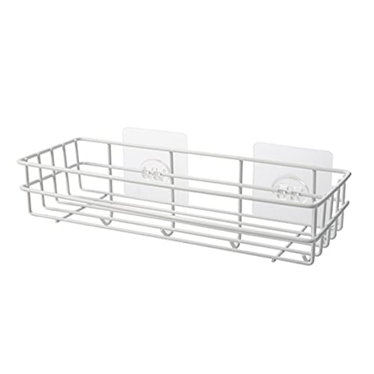 Bathroom Shelf Organizer Shower Caddy Storage Kitchen Rack With Traceless Transparent Adhesive No Drilling Black Roll up Dish Drying Rack