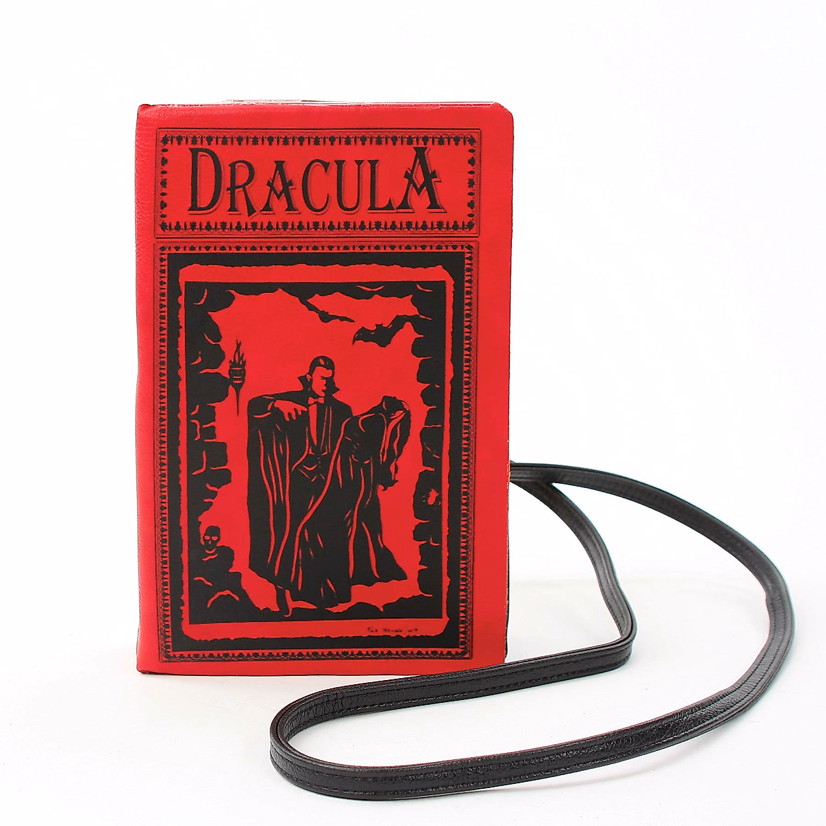 Dracula Book Cross Body Bag in Vinyl, Red