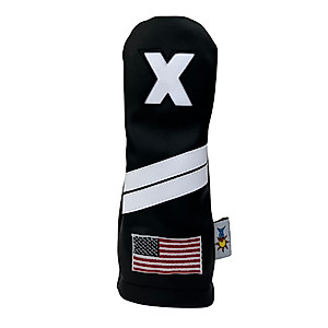 Sunfish Leather Golf Headcover Set Driver Fairway Hybrid USA Flag America