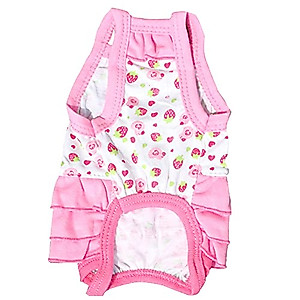 LtuzPet Puppy Cute Braces Skirt Pet Summer Apparel Dress Small Dogs Cats Skirt Dress with Ruffles Dress