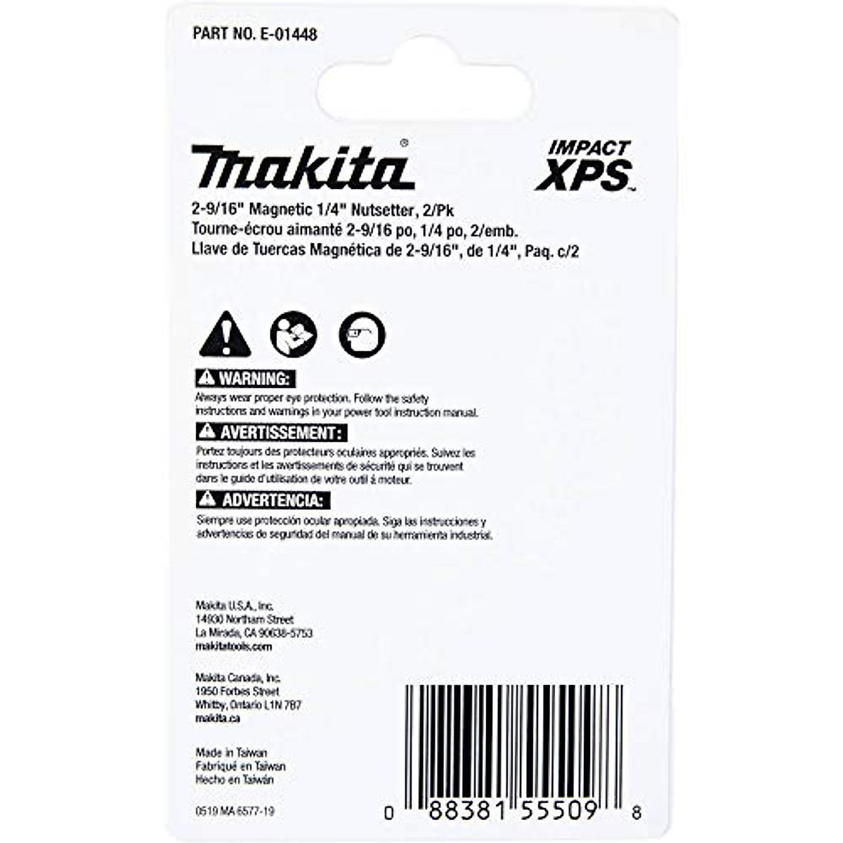 Makita E-01448 Impact XPS™ 2-9/16" Magnetic 1/4" Nutsetter, 2/pk