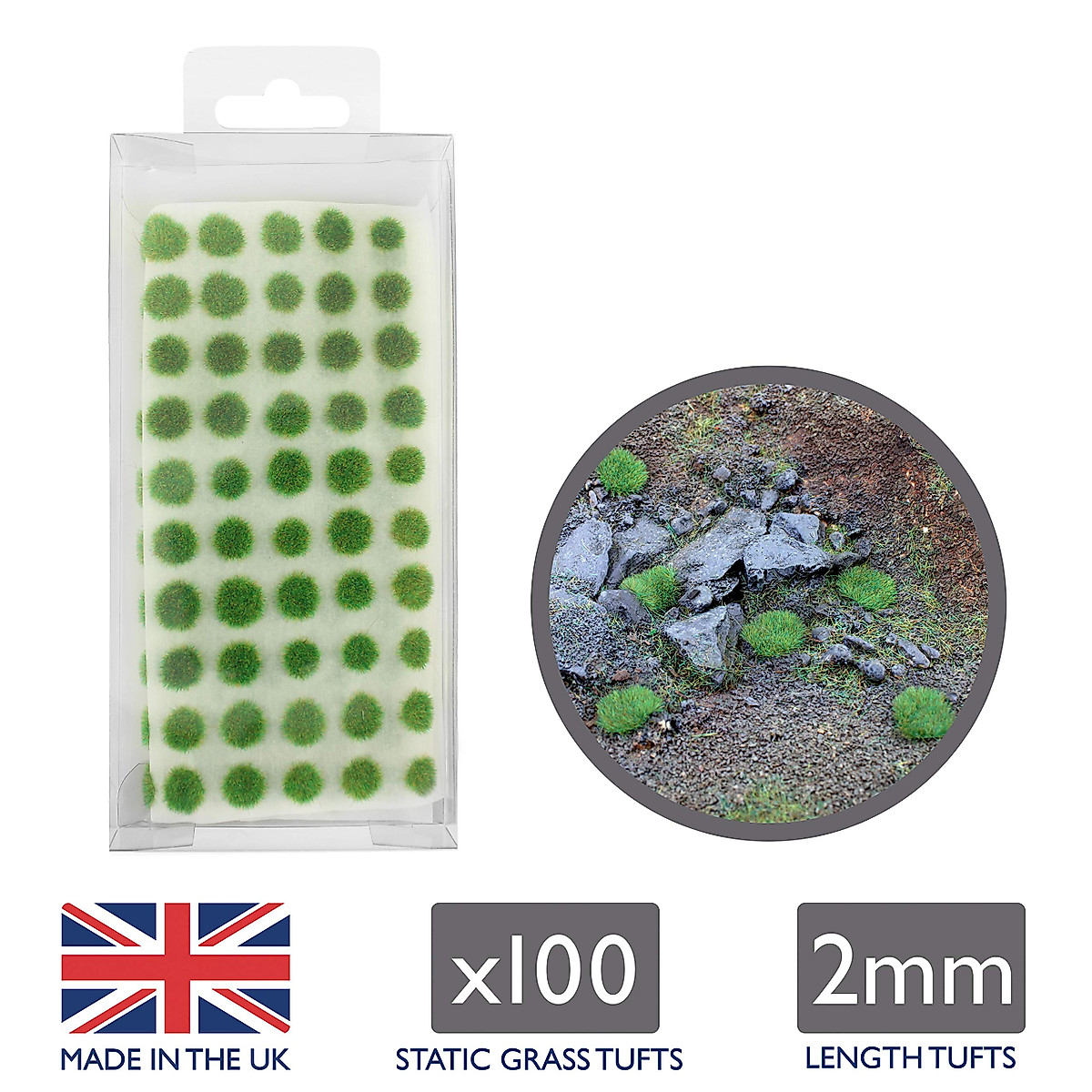 War World Scenics Early Spring 2mm Self Adhesive Static Grass Tufts x 100 – Railway Modeling Wargaming Terrain Model Diorama