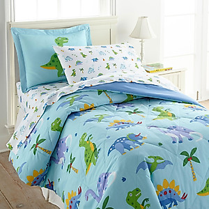 Wildkin Kids 100% Cotton Flannel Pillow Case for Boys & Girls, Soft & Breathable Fabric Kids PillowCase, Measures 20 x 30 Inches, Fits Standard Size Pillow (Dinosaur Land)