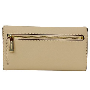 Michael Kors Jet Set Travel Large Trifold Wallet Clutch Buff Saffiano Leather