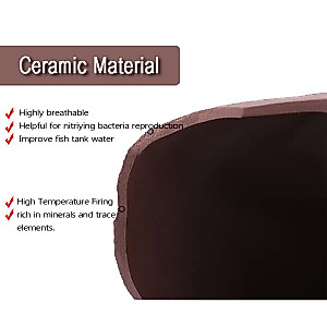 OrgMemory Ceramic Shelters, 4 pcs, Fish Tank Accessories Cave Décor, Small Fish House, Aquarium Hideout, Swim Holes Aquatic, Aquarium Cave for Freshwater and Saltwater Fish Tank (hemispherical)