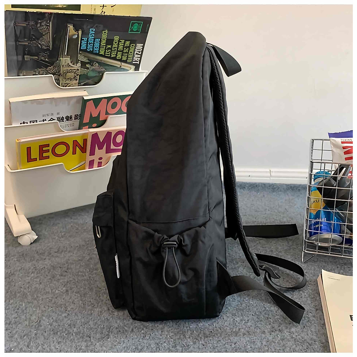 Lefe Liee cute y2k star backpack for women, kawaii canvas aesthetic bookbag, preppy grunge simple emo trendy backpack bag