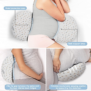 SNUGGZYMOMS Pregnancy Pillow, Bigger Size Stepped Wedge Maternity Pillow for Pregnant Women, with Adjustable & Detachable & Washable Pillow Cover, Support Cushion for Belly, Back, Legs, HIPS