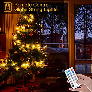 Ollimy Globe String Lights USB Powered, 40FT 80LED Waterproof Christmas Lights with Remote, Warm White+Multicolor Fairy Lights for Indoor Outdoor Christmas Home Party Patio Garden Wedding