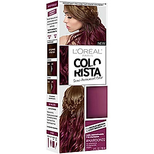 L'Oreal Paris Colorista Semi-Permanent Hair Color for Brunette Hair, Maroon