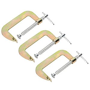 3pcs C Clamp Set Heavy Duty G Clamp Woodworking Welding Hand Grip Holder Carpenter Tool (3 inch)