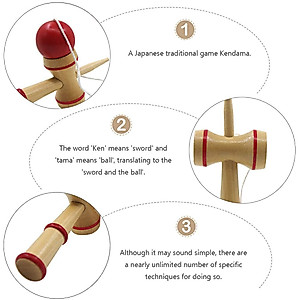 BESPORTBLE Wooden Tribute Kendama Toy Japanese Cup and Ball Catch Kadoma Game Ball in Cup Game Hand Eye Coordination Ball Catching Cup 2pcs
