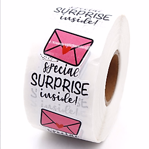 Wailozco 1.5'' Special Surprise Inside Stickers,Thank You Stickers,Handmade Stickers,Business Stickers,Envelopes Stickers for Online Retailers,Handmade Goods,Small Business,500 Labels Per Roll