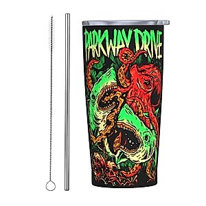 HIKTIEK Parkway Musics Drive Stainless Steel Insulated Car Sippy Cup With Lid Travel Mug for Cold Hot 20 oz