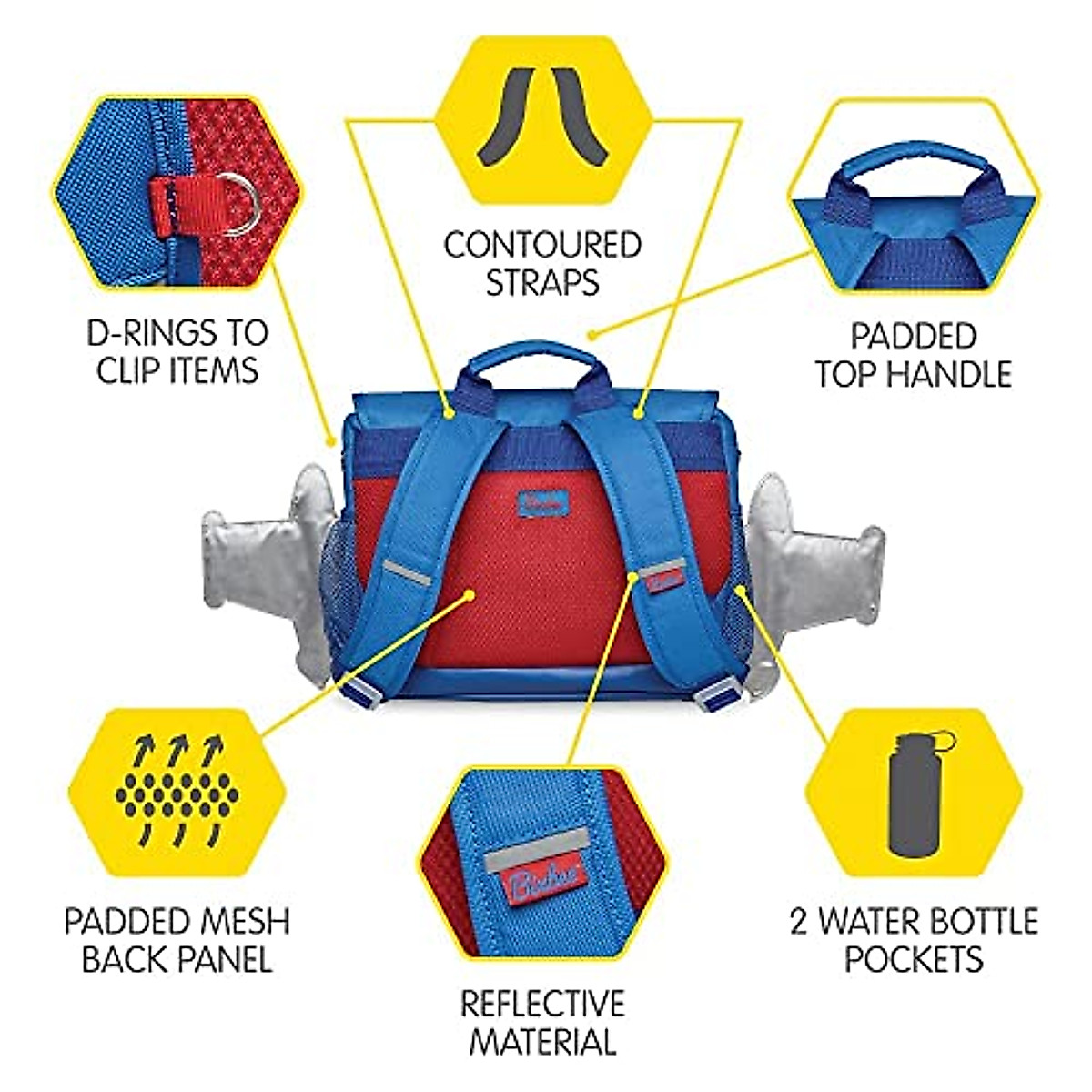 Bixbee Personalized Toddler Backpack, Blue Rocket Bookbag for Kids & Toddlers Ages 3 - 5 | Custom Backpack with Name for Boys & Girls | Water Resistant Monogrammed School Bag