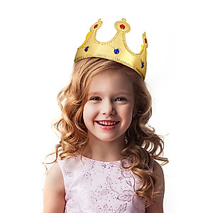 NUOBESTY Golden King Crowns, Delicate Birthday Crown Hat for Kids Birthday Baby Shower Party Photo Props