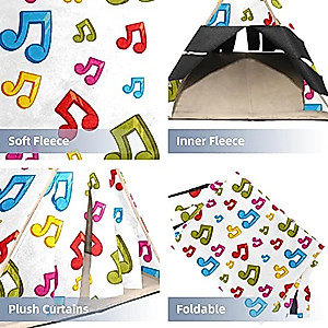Y-DSIWX Guinea Pig Hideout Cozy Hamster House Cave for Bunny Chinchilla Hedgehog Small Animal Colorful Music Notes Theme