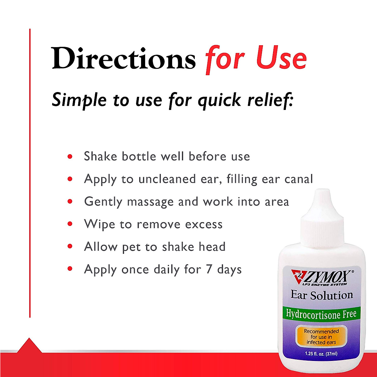 Zymox Otic Enzymatic Ear Solution for Dogs and Cats to Soothe Ear Infections Without Hydrocortisone, 1.25oz