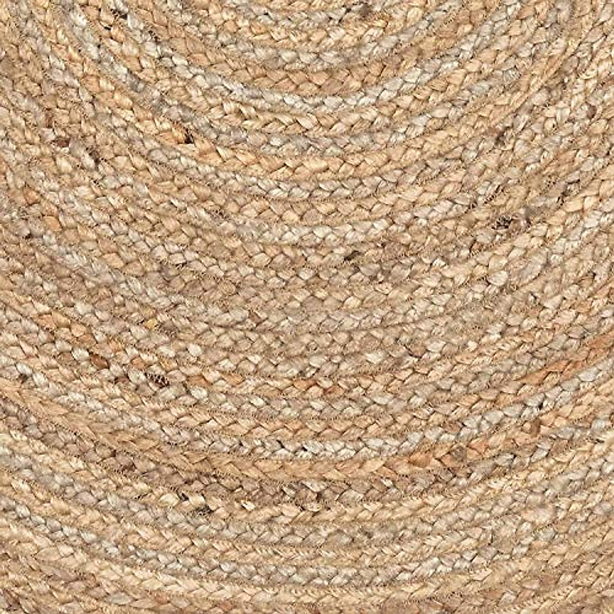 Devik Decor Braided Boho Natural Jute Reversible Collection 3 x 3ft Handmade Round Area Rug for Farmhouse Living Room Bedroom Kitchen and Outdoor Decorative Mate (3FT_Round (36 Inches X 36 Inches))