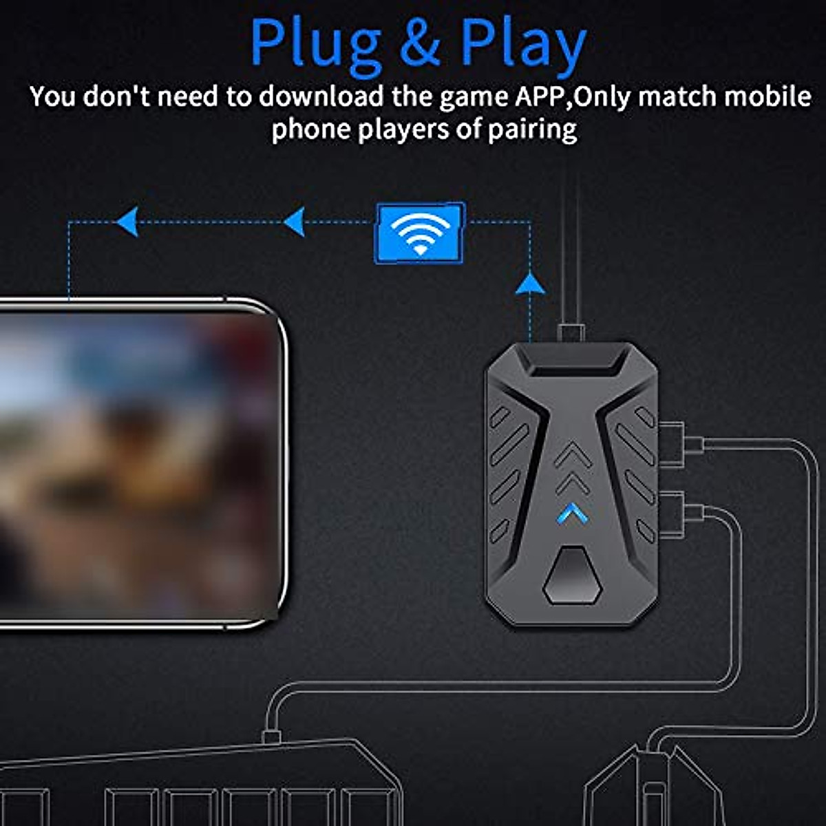 ciciglow Gaming Keyboard and Mouse Converter,Keyboard and Mouse Adapter,Bluetooth Keyboard and Mouse Converter,Mobile Game Converter,Suitable for iOS/Android System (Mix Pro)