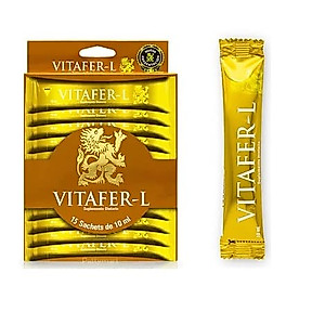 Vitafer-L Gold "AMC *100% Natural*. Box of 15 SACHETS of 10 ml - 0.33 oz Each Sachet