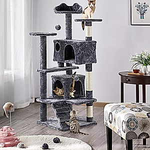 Yaheetech 54in Cat Tree Tower Condo Furniture Scratch Post for Kittens Pet House Play