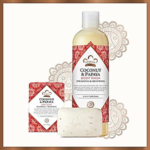 Nubian Heritage Coconut Papaya Body Wash Cleanser for Dry, Dull Skin Polish + Renew Hydrating Body Wash 13 oz